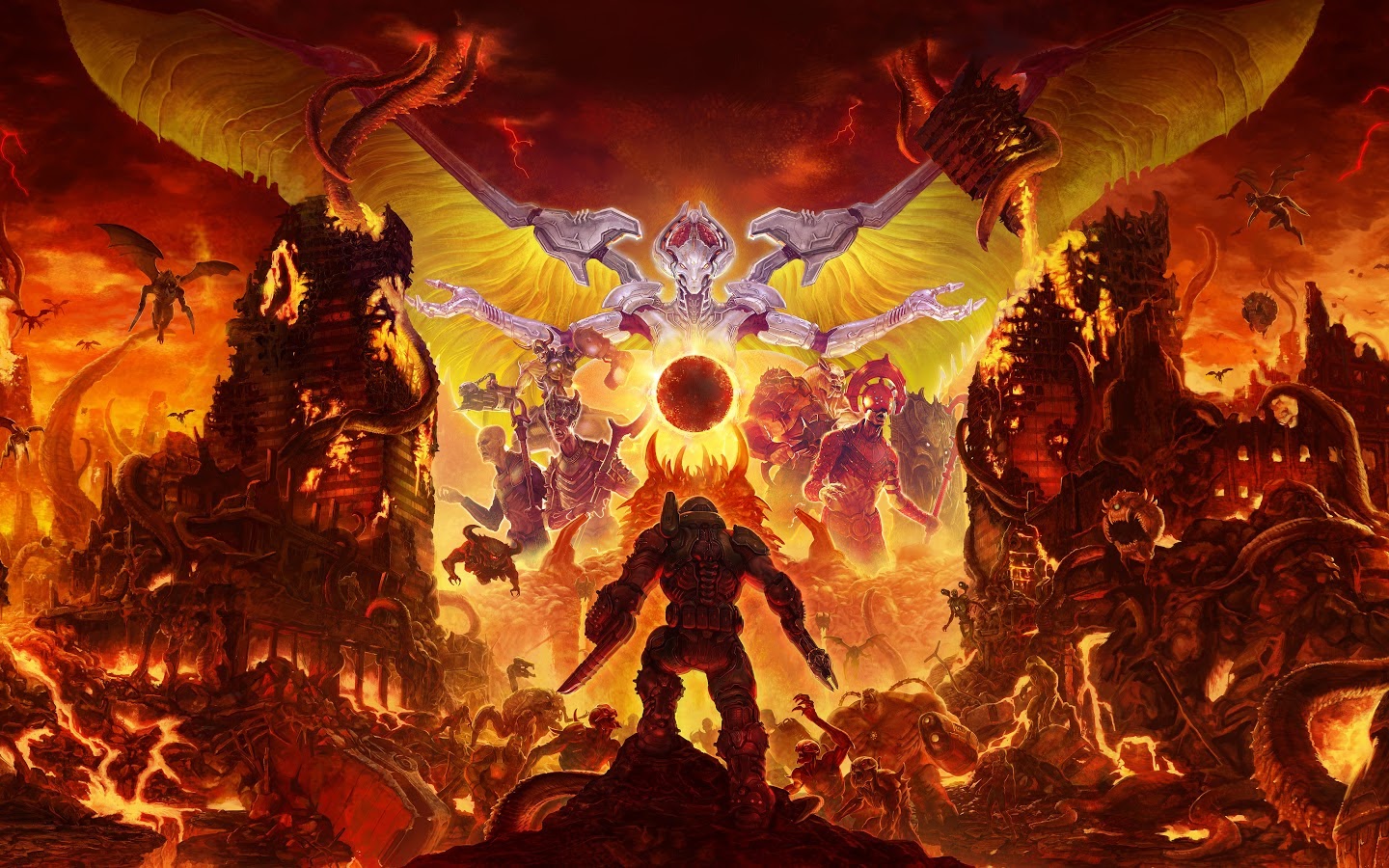Doom Eternal, Doomguy, Hell, Monsters, 8K, #30 Wallpaper iPhone Phone