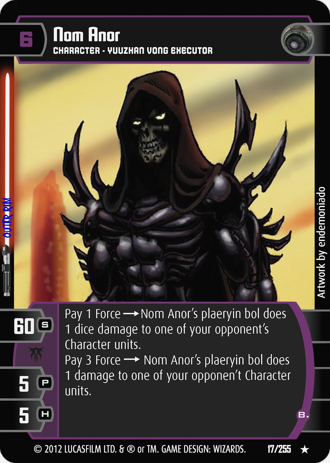The Outer Rim: A Star Wars Trading Card Game (SWTCG) Blog: Nom Anor (B)