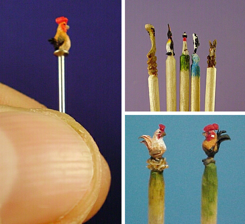 My Owl Barn: Miniature Carvings on Toothpicks