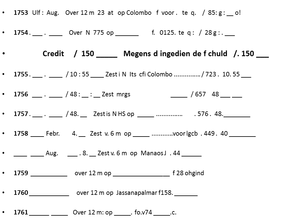 VOC Sargeant Jacob Bulner c1722 - 1790 ~ The Bulner Family