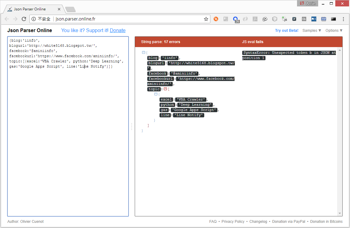 Iinfo 資訊交流 Python 資料處理1 Json格式