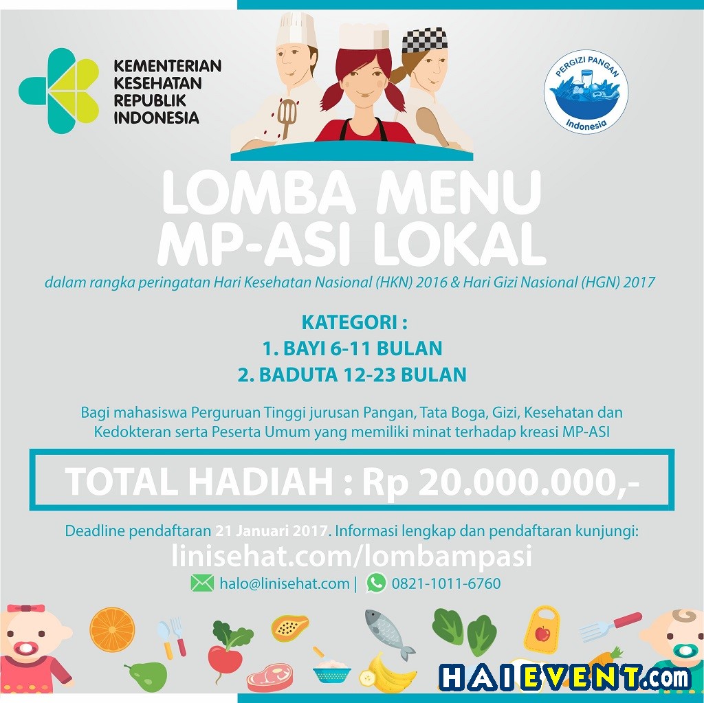 Lomba Membuat Menu MP-ASI Lokal 2016 - lomba foto bayi balita anak 2021