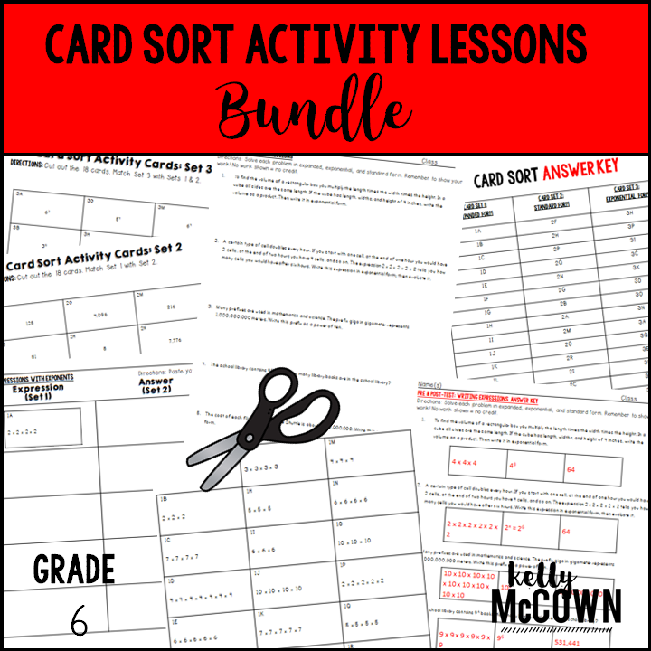 Kelly McCown: Card Sort Activity Lessons and Cut & Paste Math ...