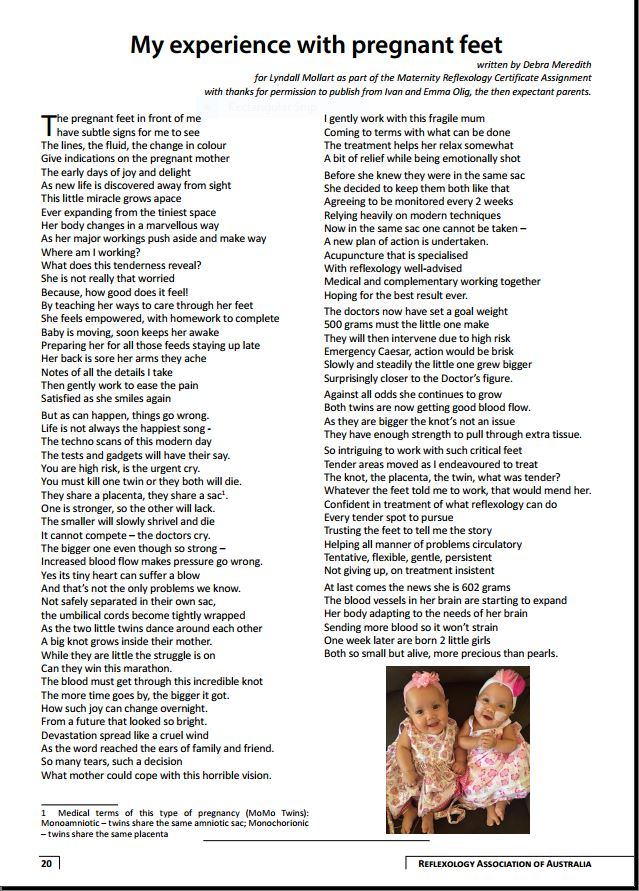 Debra Meredith: Maternity Reflexology Poem