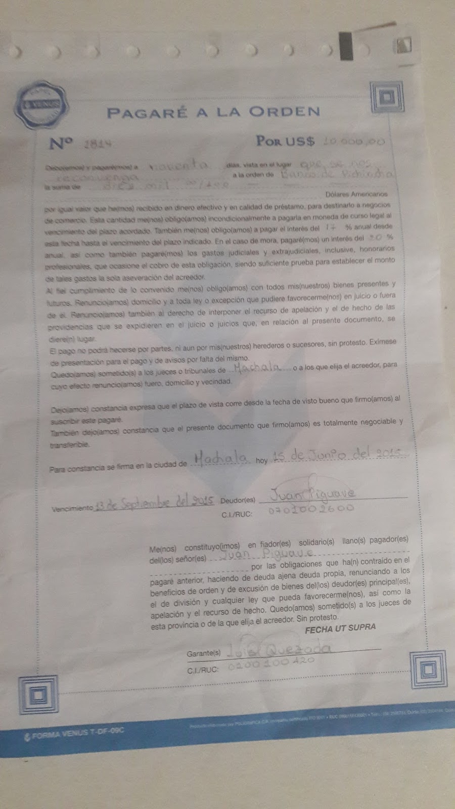 Portafolio de legislacion: PAGARÉ A LA ORDEN