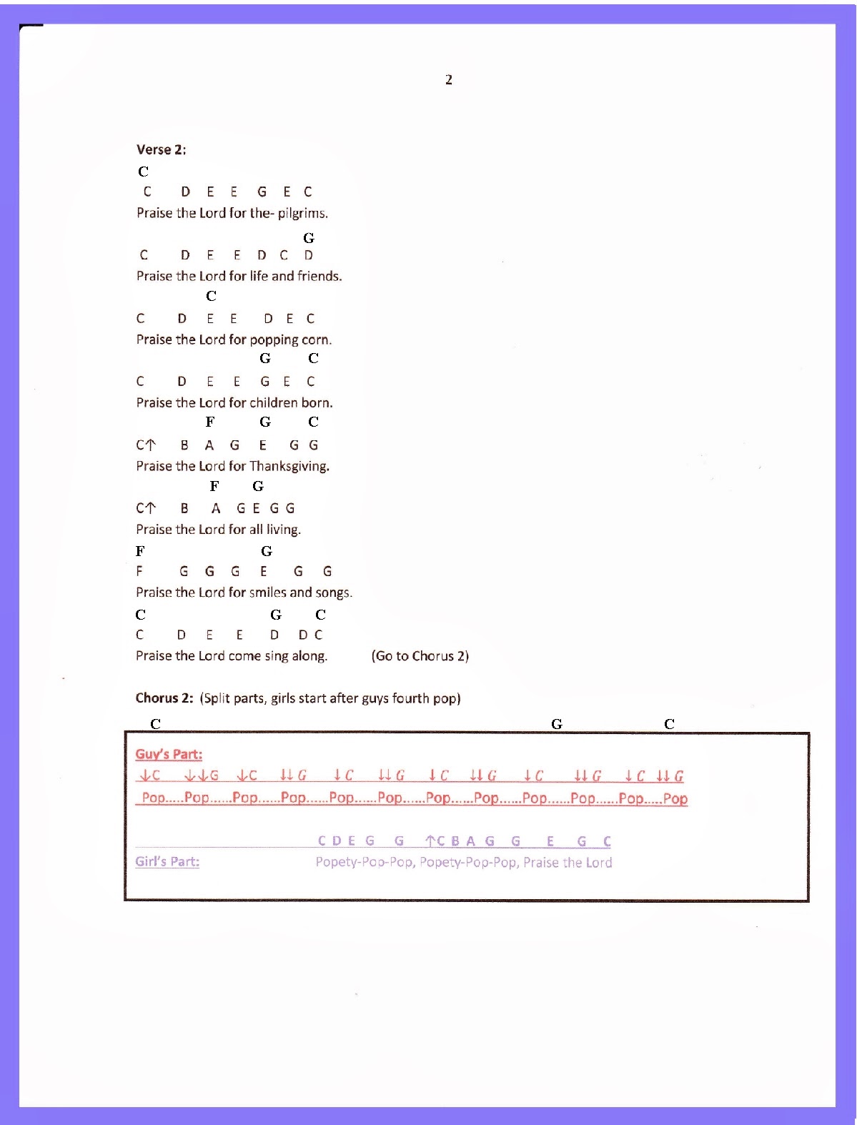 Children's Gems In My Treasure Box: Popcorn Praise Song - Melody And ...