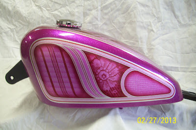 FlameThrowerCustoms: Glittery Pink "Sportster 48" Tank for Amy in Minnesota