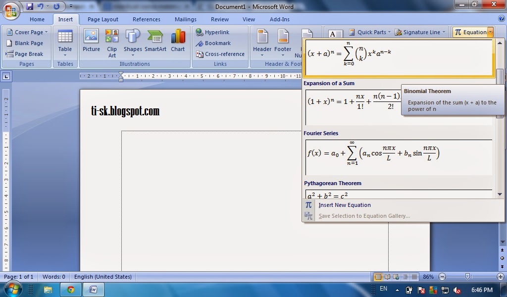 Cara Mudah menuliskan rumus di Ms. Office Word | Sistem Komputer dan ...
