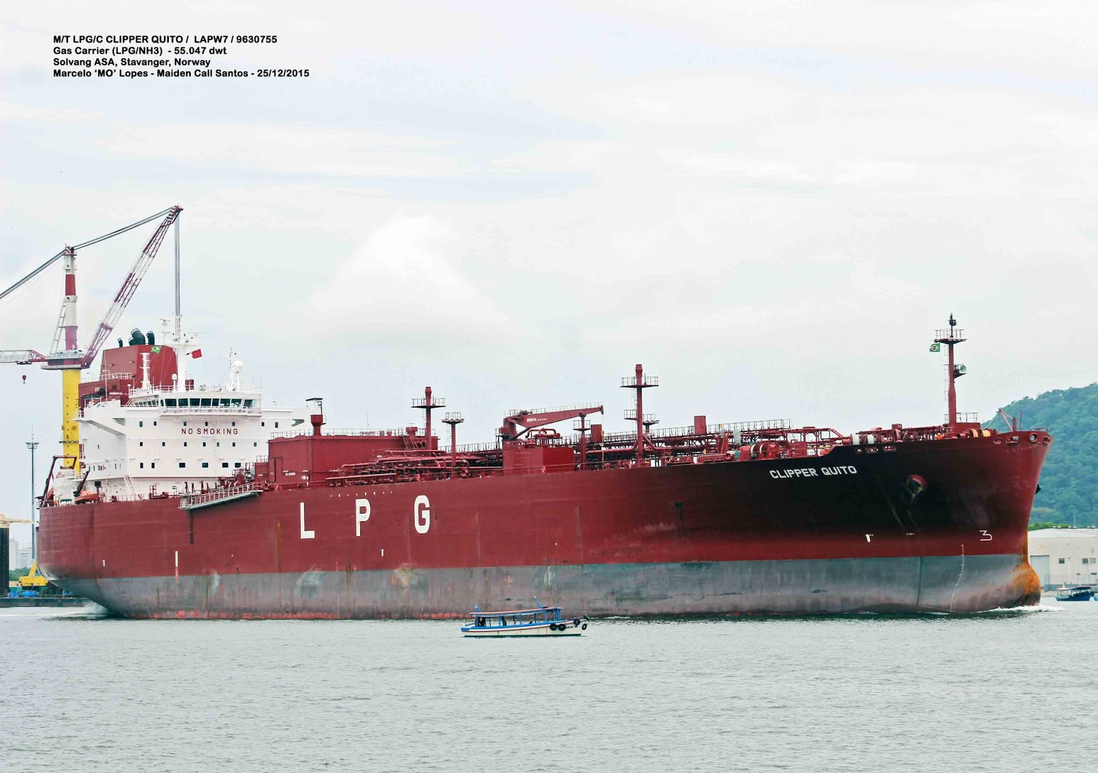 Santos Shiplovers: M/T LPG/C Clipper Quito / LAPW7 - Maiden Call Santos