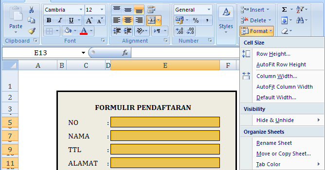 Memprotect Cell Tertentu pada Lembar Kerja Excel - Rumus Excel
