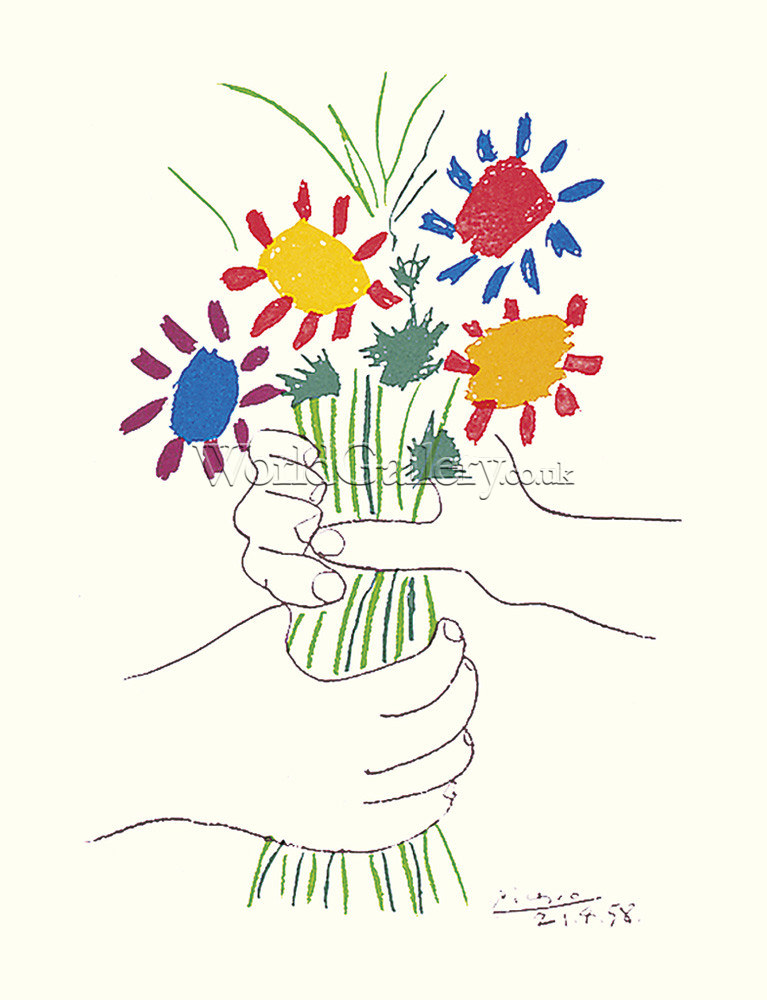 Titina's Art Room: Picasso, Hands with bouquet of flowers