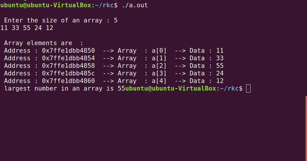 C Language Programming Program To Find Largest Number In An Array Of One Dimensional Array
