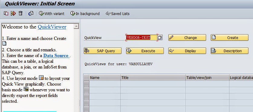 SAP Paylaşımlar: SAP QuickViewer