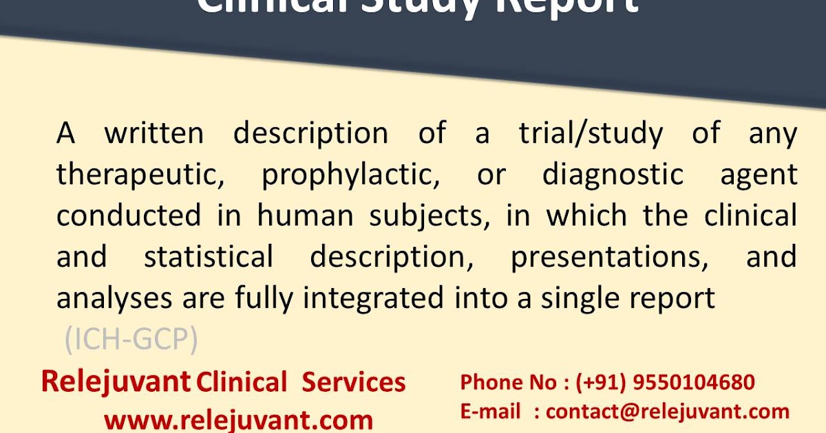 Clinical Study Report (CSR) | Relejuvant Clinical Services
