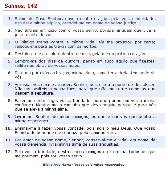 Catequista Roberta: Salmos 142