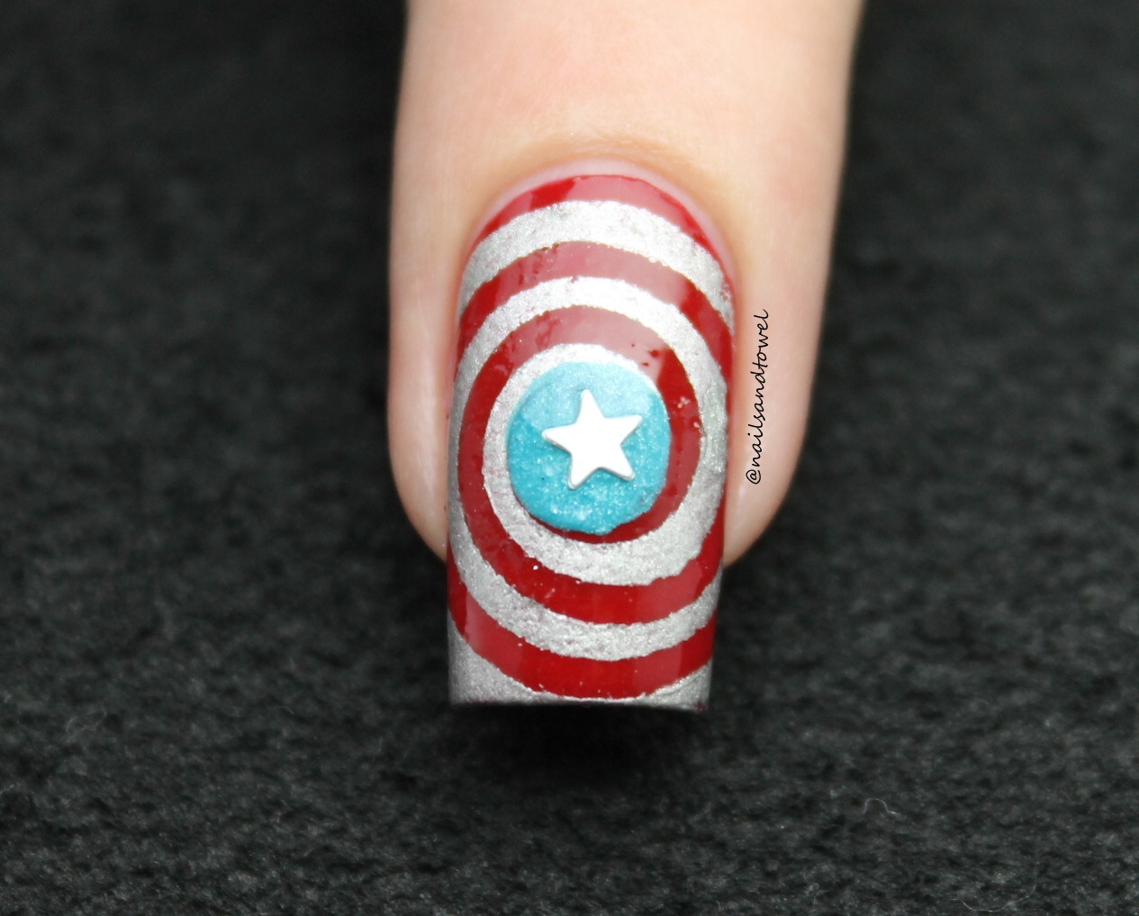 My Nail Art Journal: Captain America Inspired Nails