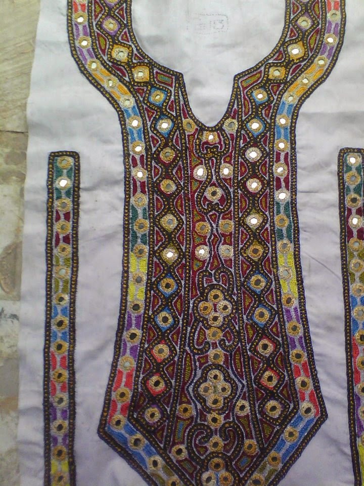 Sindhi Culture and sindhi dress: Sindhi Embroidery Neck Designs