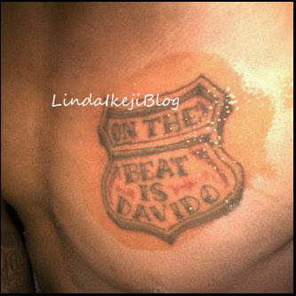Check out Davido's tattoo