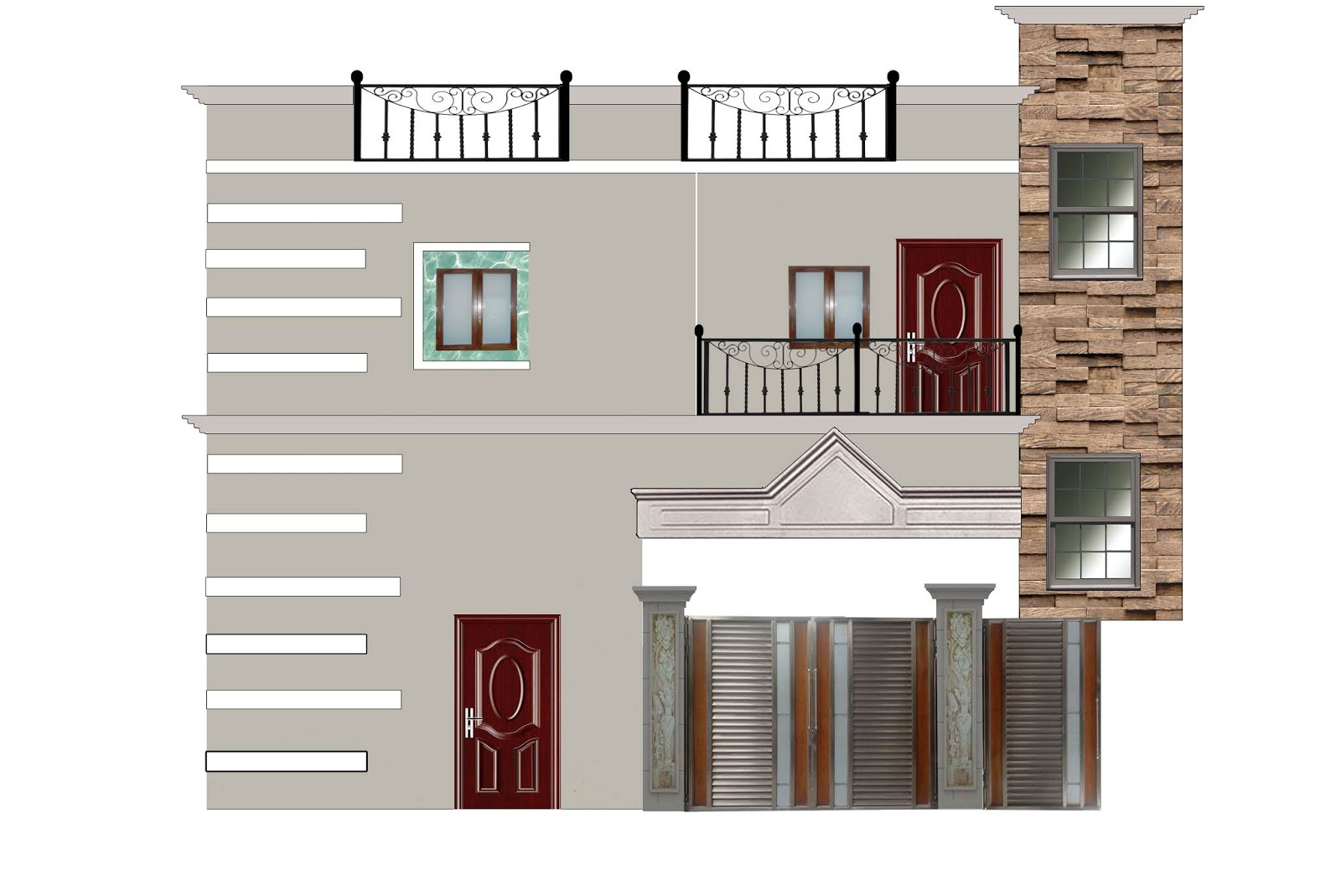 Ansari Architecture Designer Building Drafting & Designing: 3d Front ...