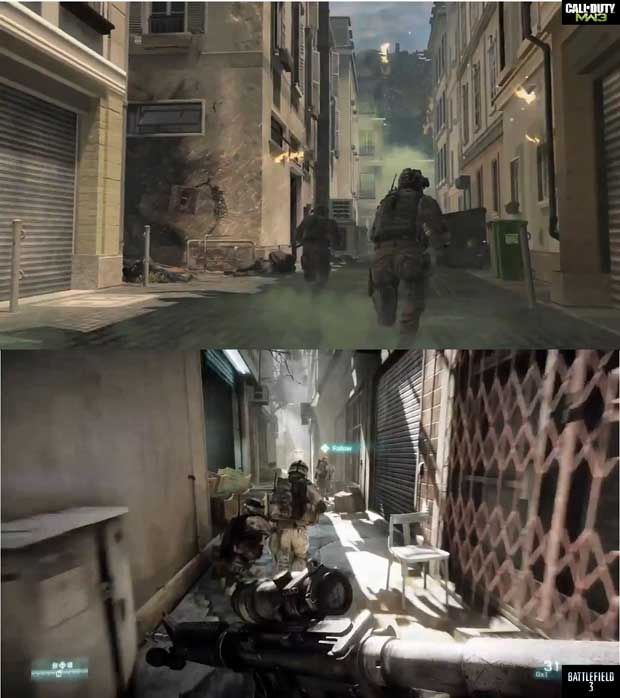 PC Gamer: Battlefield 3 VS Modern Warfare 3 (Comparación gráfica)