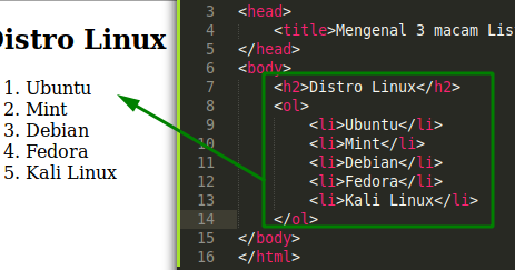 Mengenal 3 Macam List pada HTML