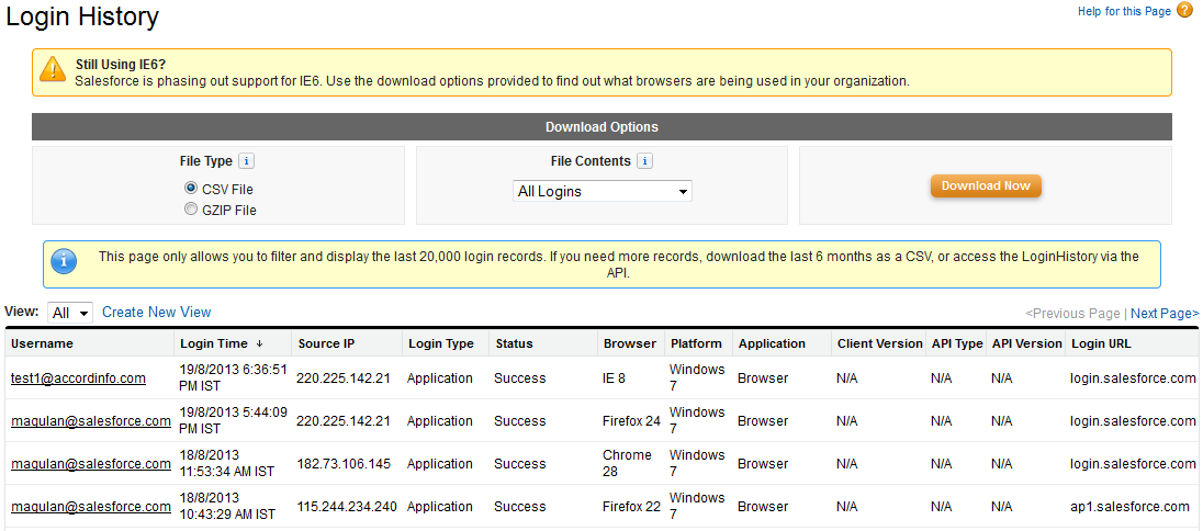 InfallibleTechie: How to view login history of an organization in ...