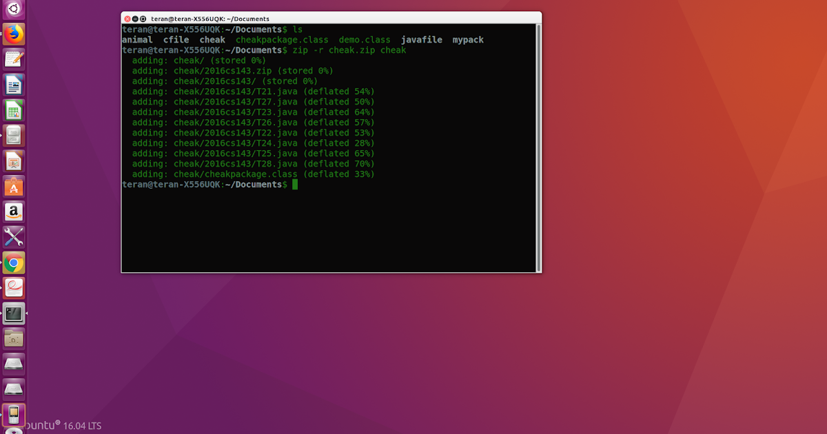 Create Zip File Using Linux Terminal