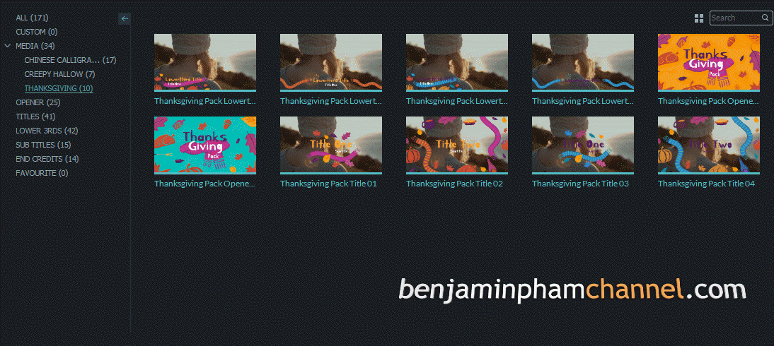 Filmora Thanksgiving Pack | Filmora Effects Store | benjamin phamp channel