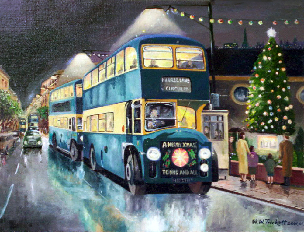 transpress nz: Christmas buses, Barrow in Furness, 1961 art