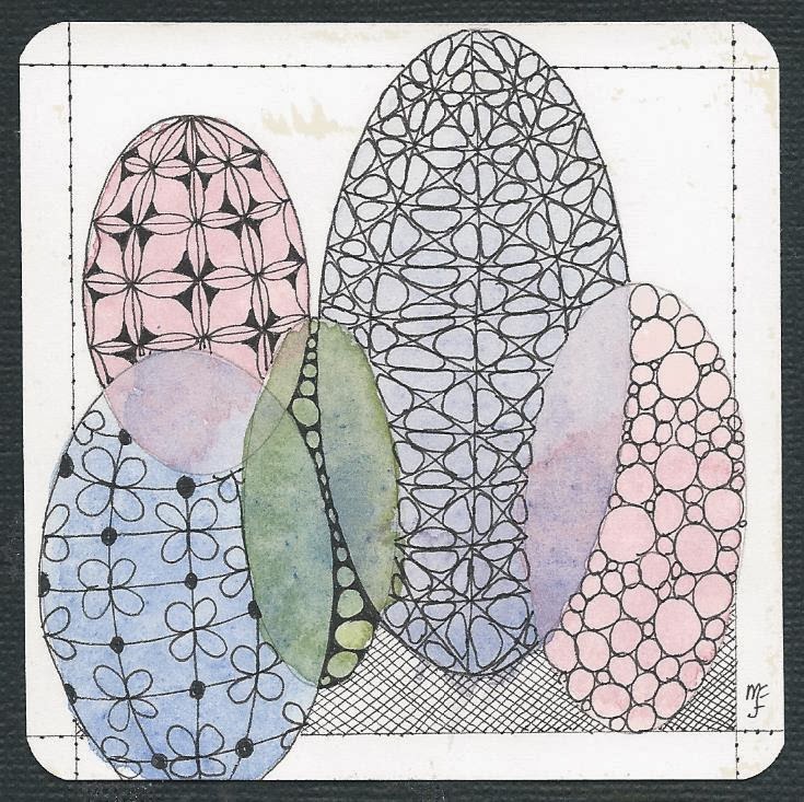 thehappytangler: Layered Shapes with Watercolour #1 - Ovals