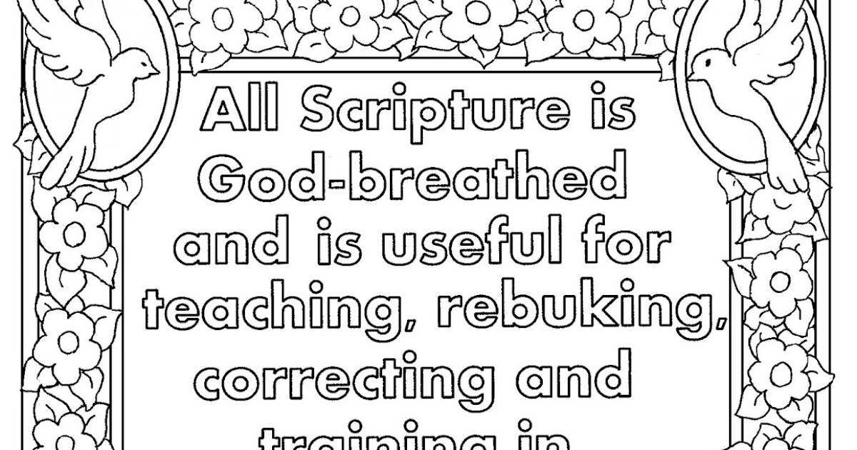 Coloring Pages for Kids by Mr. Adron: 2 Timothy 3:16-17 Print and Color ...