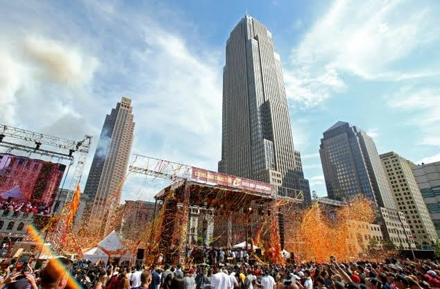 Wide crowd as Cleveland celebrates Cavaliers with huge NBA victory ...