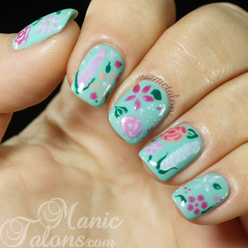 Manic Talons Nail Design: Bio Seaweed Gel Vintage Garden Collection