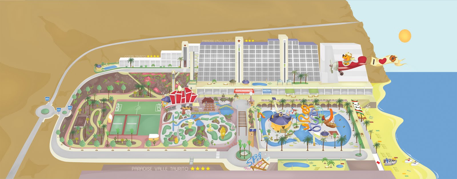 Yes Land: Paradise Resorts Mapa