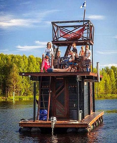 The Flying Tortoise: It's A Saunalautta. A Floating Sauna In Finland ...