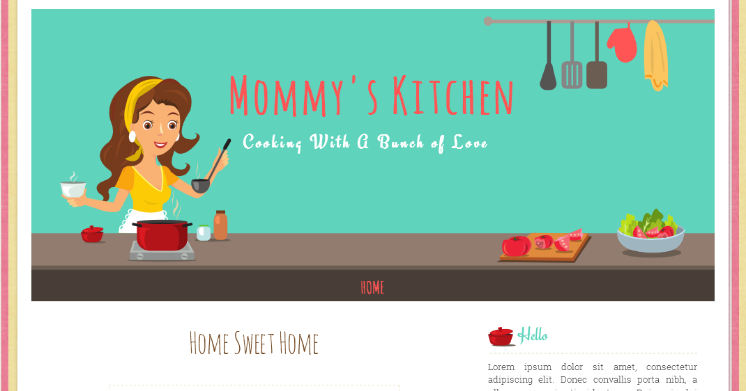 Mommy's Kitchen Free Blogger Template | Ipietoon - Blog Design and ...