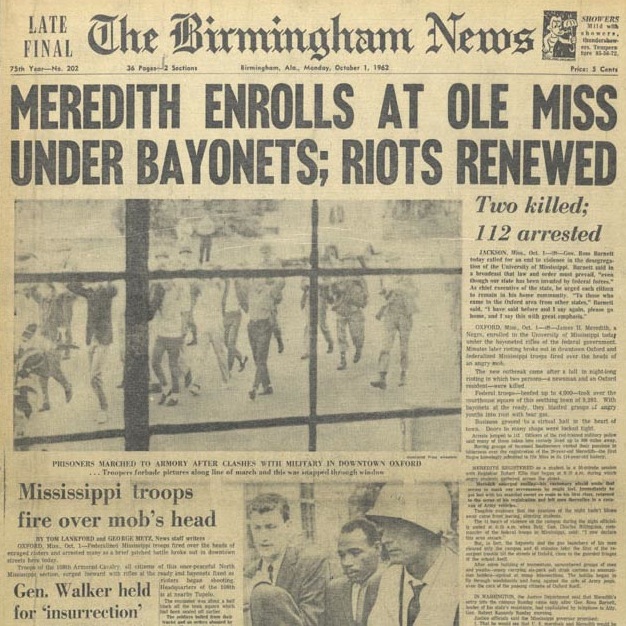 The '60s at 50: September-October 1962: James Meredith at Ole Miss