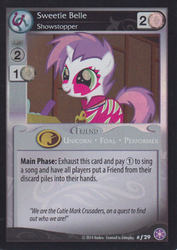 My Little Pony Sweetie Belle, Showstopper The Crystal Games CCG Card ...