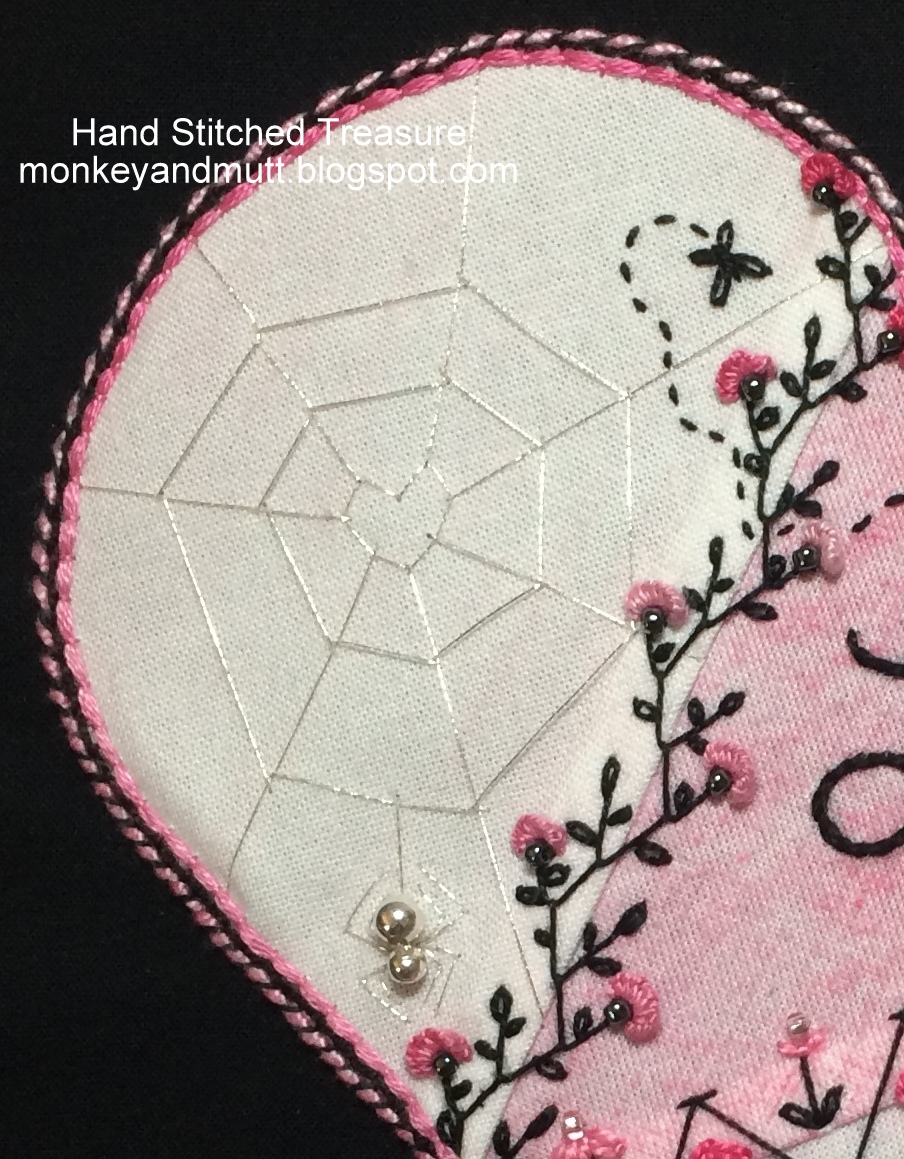 Hand Stitched Treasure: Embellished CQJP 2018 January Block