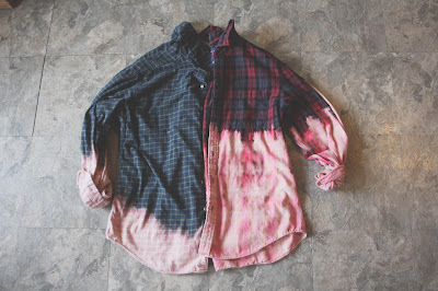 Life's a Peach: DIY: Bleach Dipped Flannel