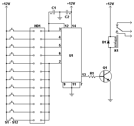Digital Keypad Combination Lock Circuit Schematic with explanation ...