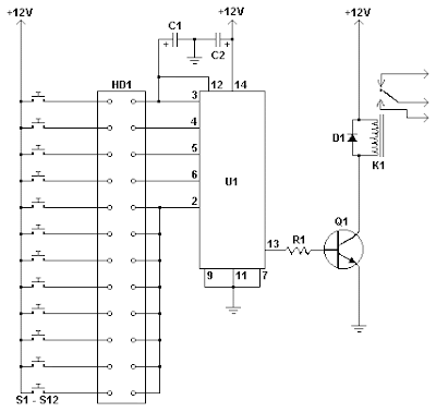 Digital Keypad Combination Lock Circuit Schematic with explanation ...