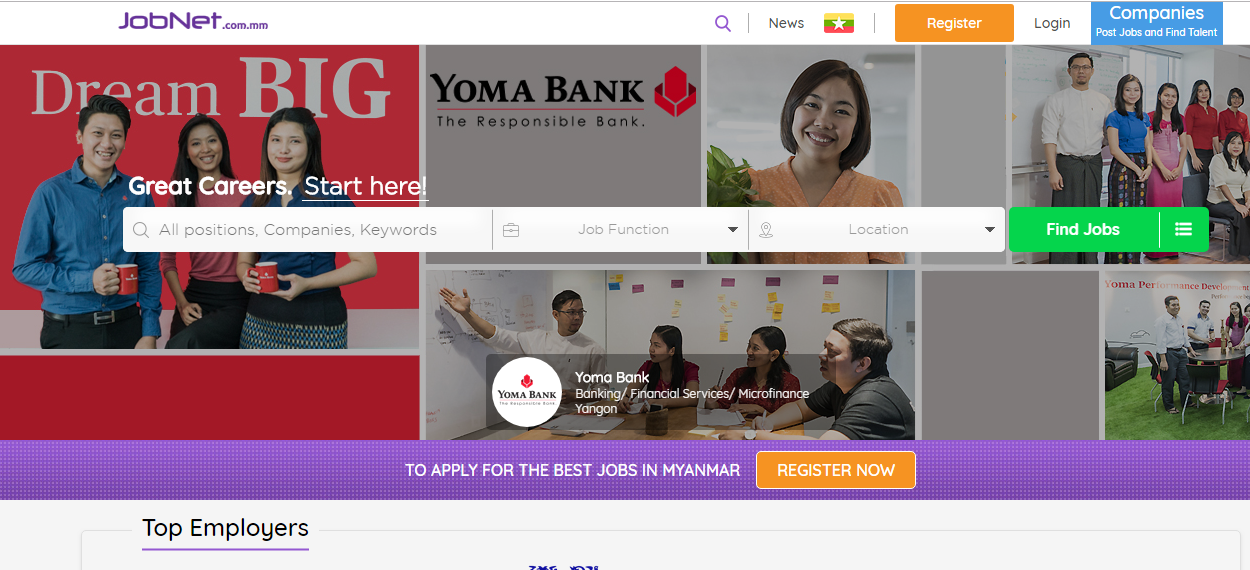 Myanmar's Job Search Websites Collection 2019