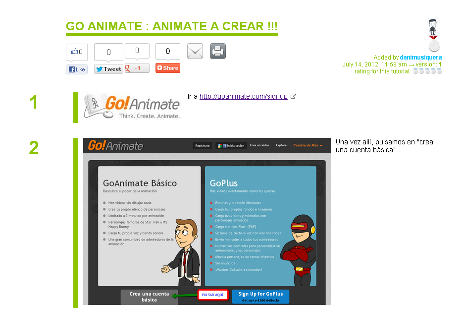 TIC-TAC MUSIC: CREAR ANIMACIONES CON GO! ANIMATE
