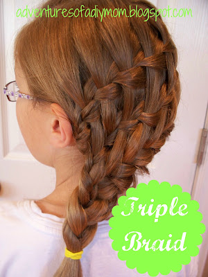 Mini Hair Series - Triple Braid - Adventures of a DIY Mom