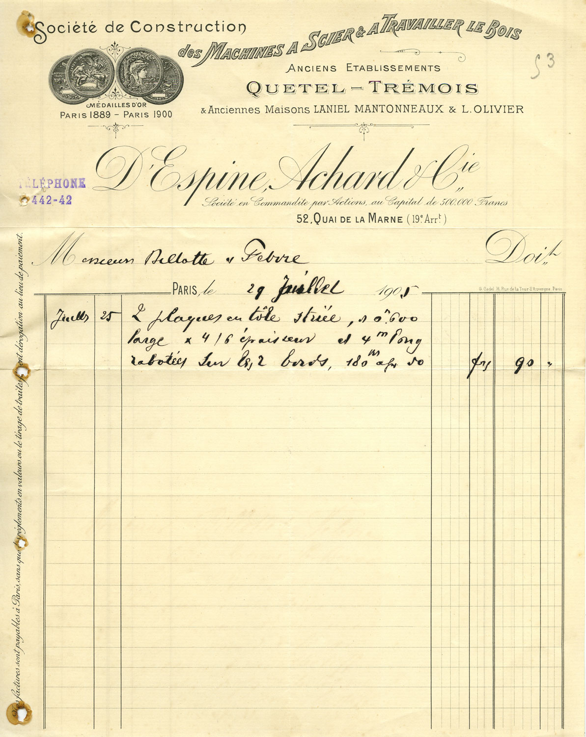 Société D'Espine Achard & Cie, 52 quai de la Marne