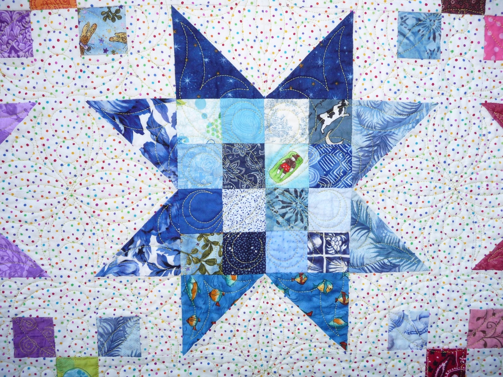 Quilting on the Crescent: Spools & Binding & Scrap Jar Stars