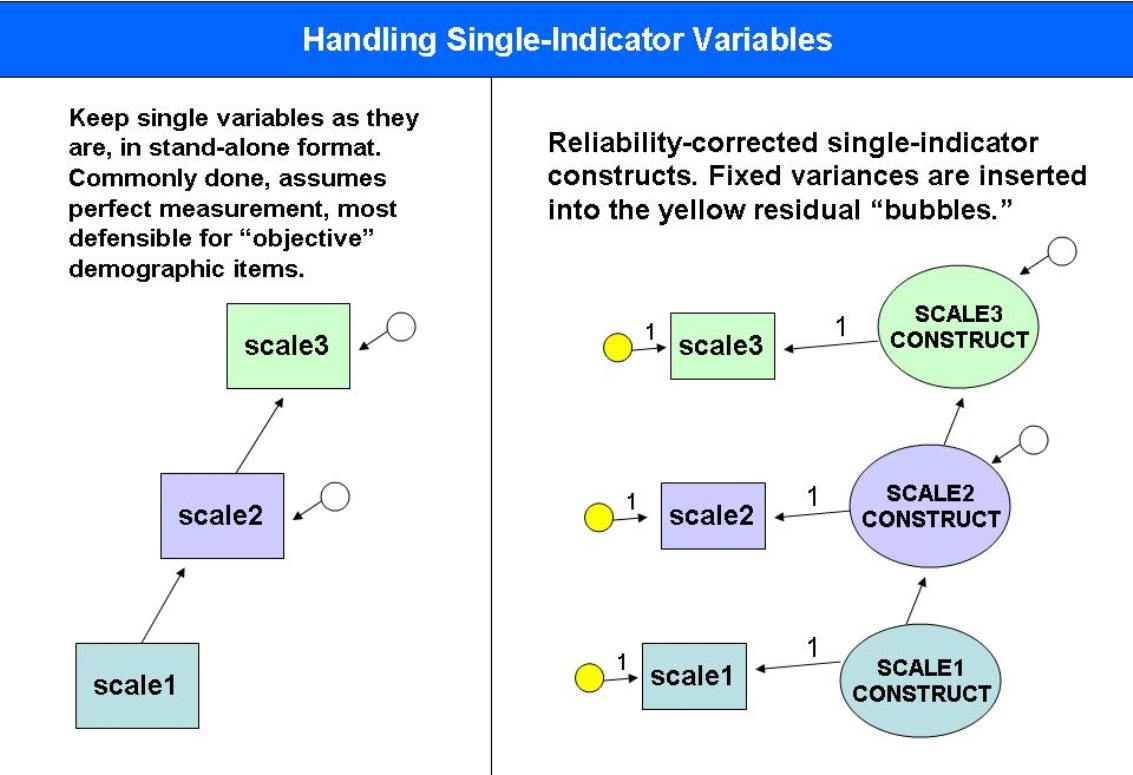 Dr. Alan Reifman's SEM Course: Ways to Treat Single-Indicator Variables