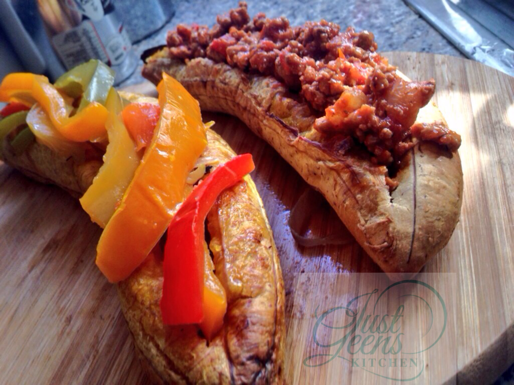 Baked Stuffed Plantains - Just Geen