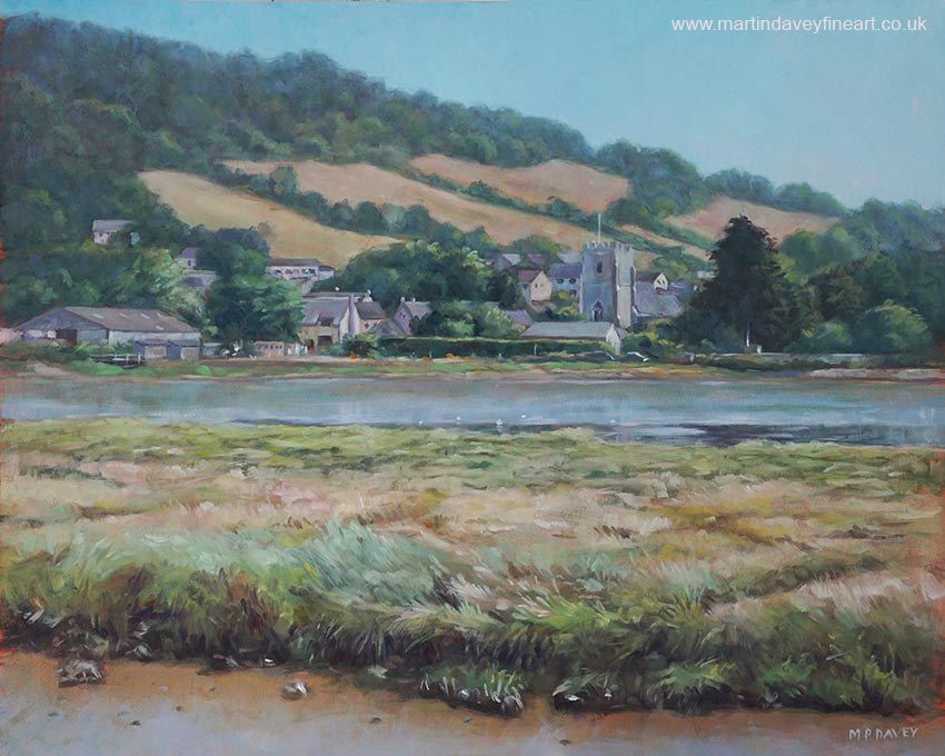 Martin Davey Illustration and Fine Art: Village Of Axmouth On The River ...